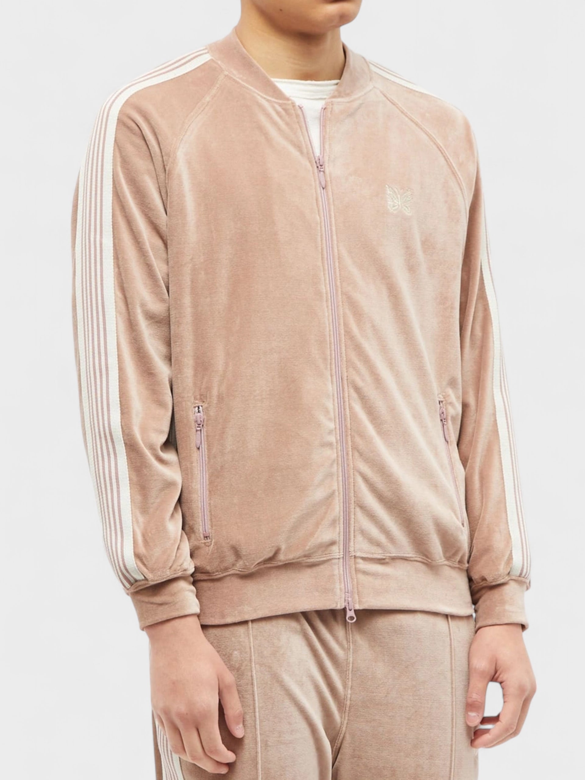 Needles Velour Track Jacket Old Rose now £125.00 at Supplied Fashion